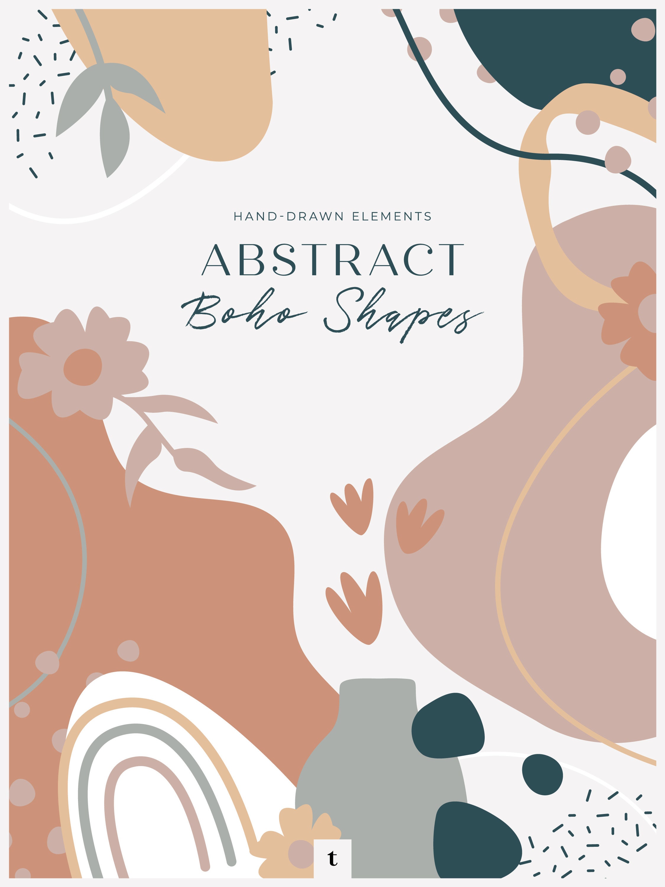 Chic Boho Shapes Hand Drawn Boho Shapes Organic Shapes Boho - Etsy