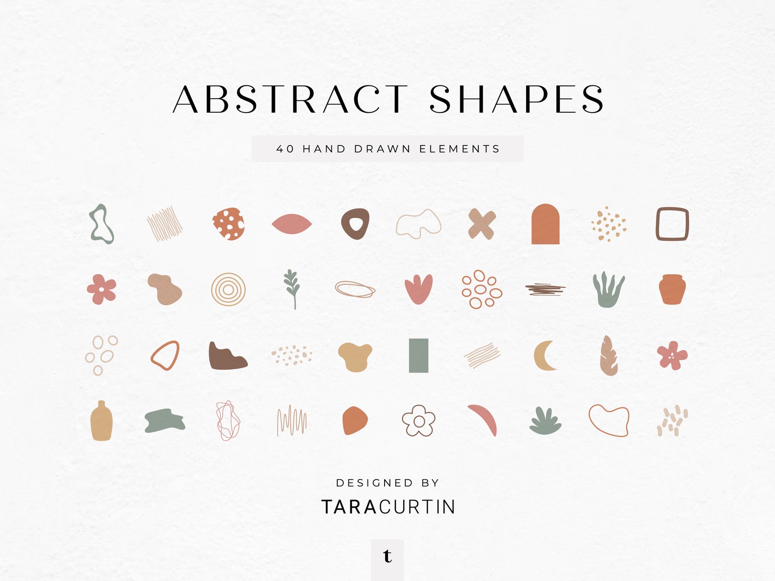 Modern Boho Abstract Shapes, Abstract Shapes Clipart, Modern Shapes ...