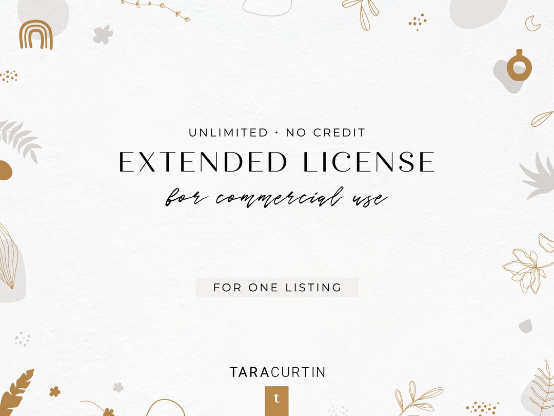 Extended License for Commercial Use, One Listing, Unlimited With No ...