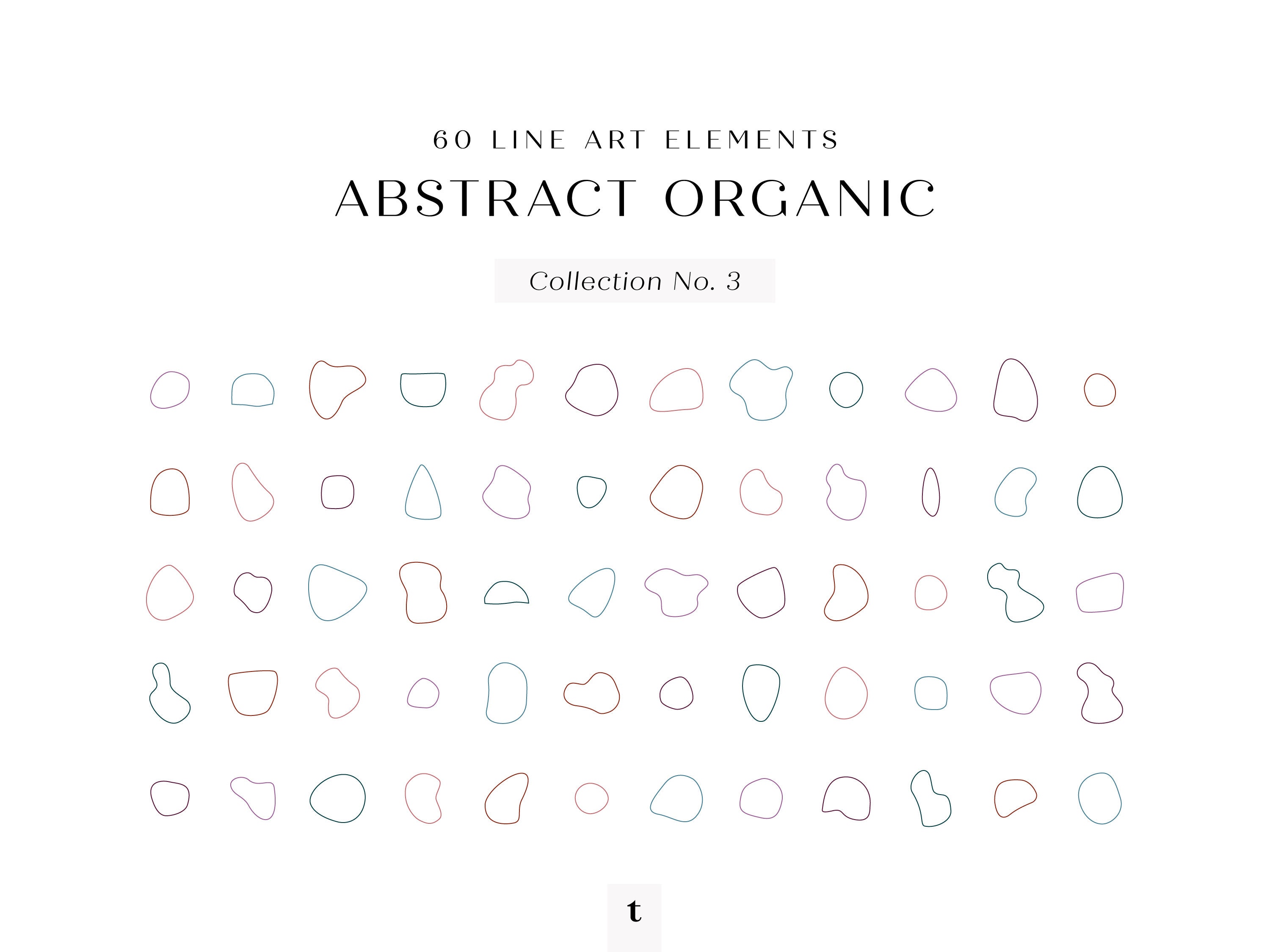 Abstract Modern Organic Shapes, Collection 3, Abstract Line Art, Hand ...