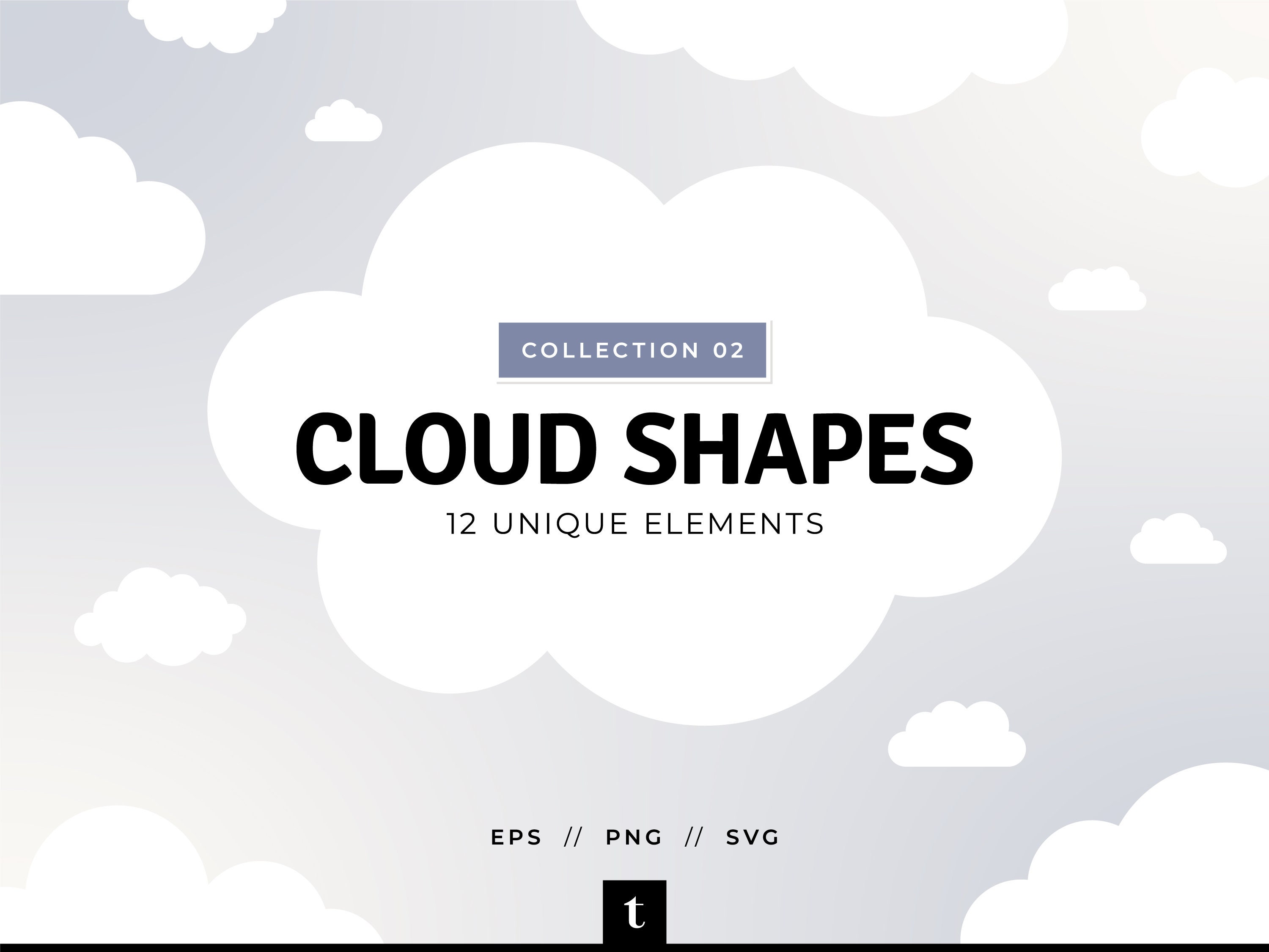 12 Cloud Shapes, Cloud SVG, Cloud Cricut, Cloud Vector, Cloud Clipart ...