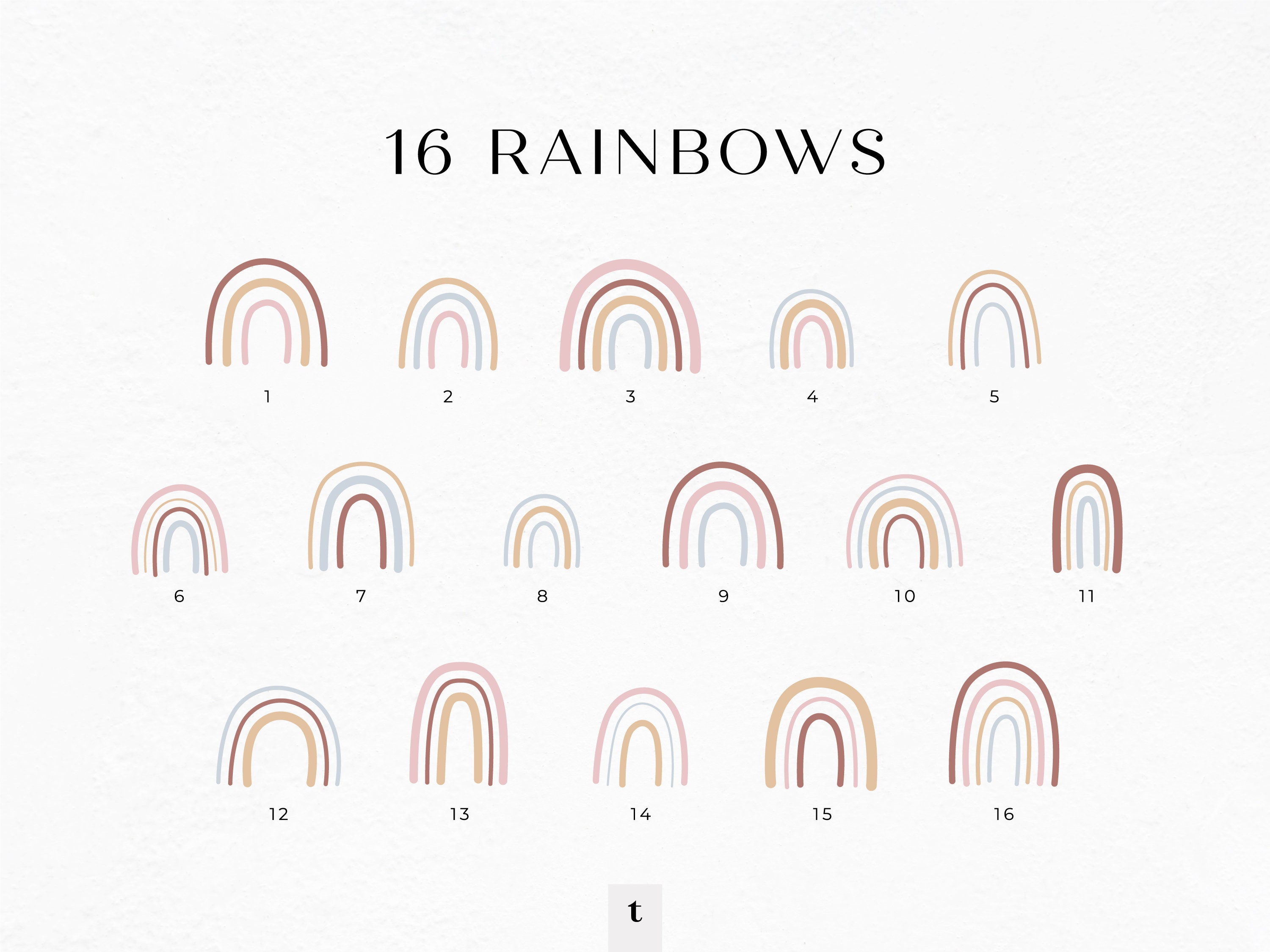 Rainbow Clipart Bundle, Boho Rainbow, Rainbow Shapes, Rainbow Vector ...
