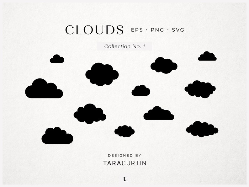 Cloud Shapes Cloud SVG Cloud Cut File Cricut Cloud - Etsy