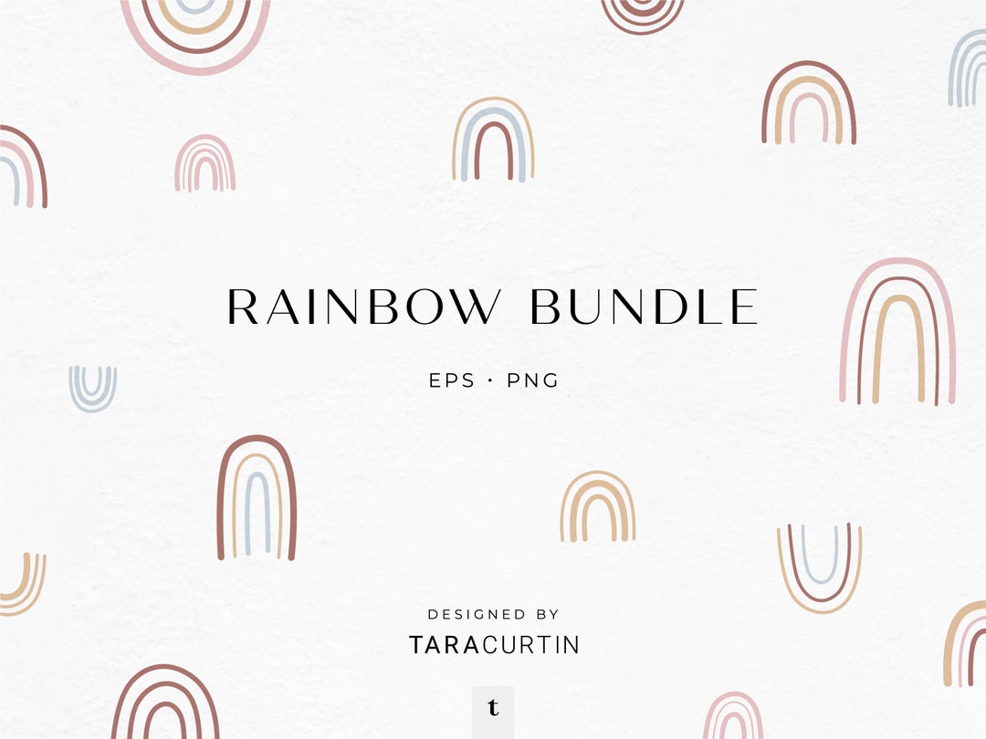 Rainbow Clipart Bundle, Boho Rainbow, Rainbow Shapes, Rainbow Vector ...