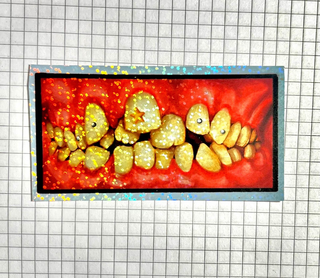 Holographic Vinyl Teeth Sticker - Etsy