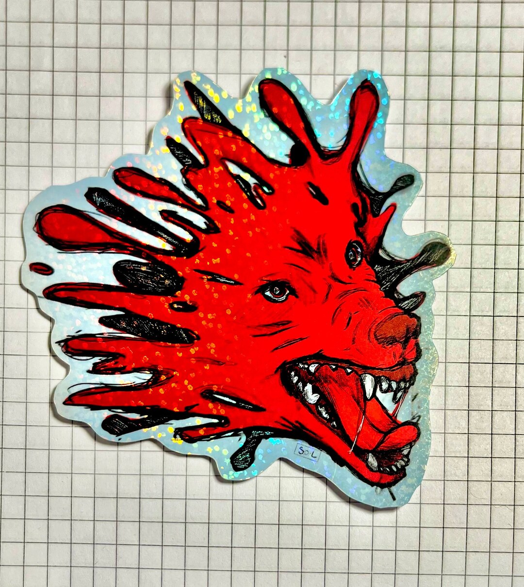 Holographic Dog Splatter Sticker - Etsy