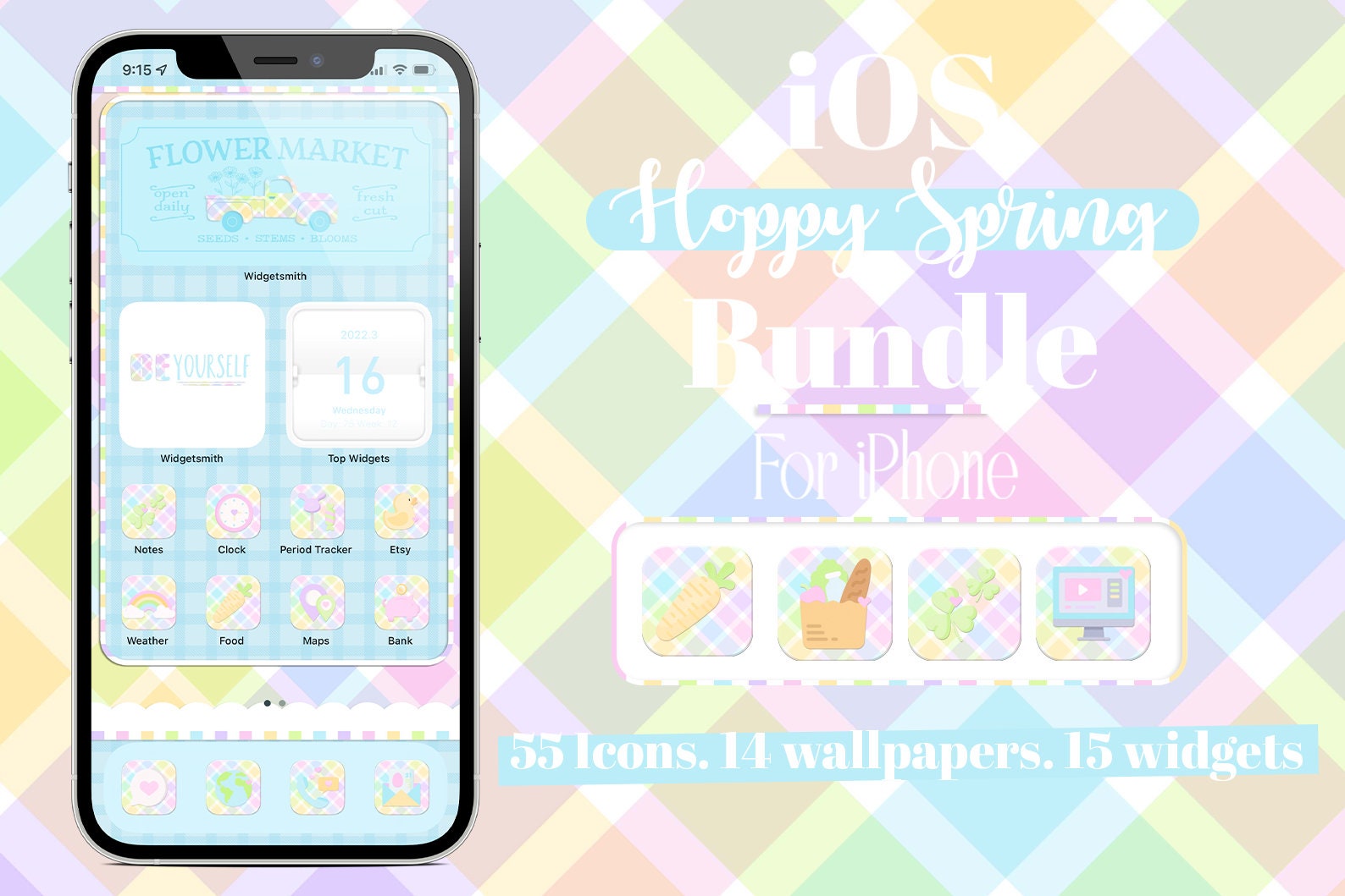 Hoppy Spring App Icons Bundle Screen Customization | Etsy