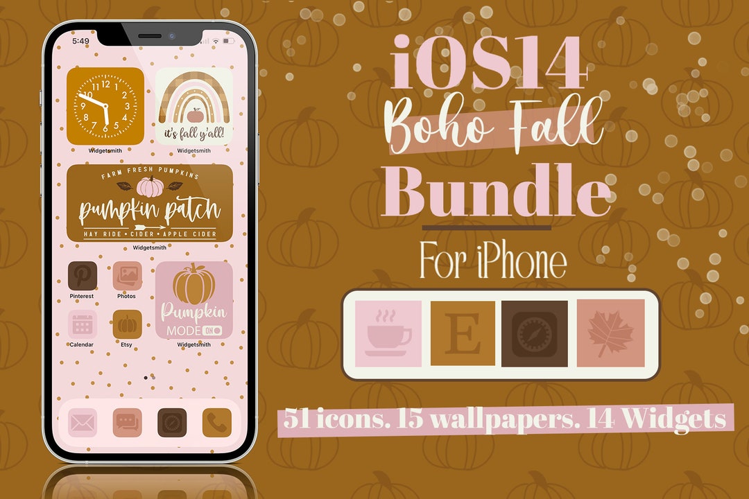 Boho Fall App Icons Ios Bundle, Widgets, Wallpapers, Phone Aesthetic - Etsy