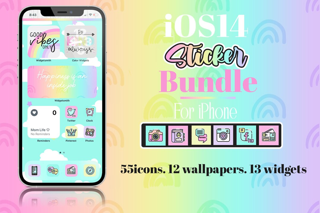 Sticker Ios App Icon Bundle - Etsy