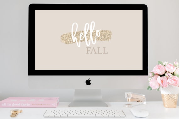 Hello Fall Desktop Wallpaper | Etsy