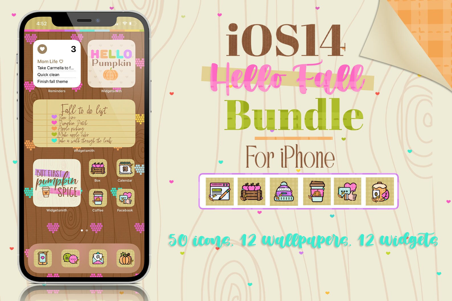Hello Fall App Icons Bundle Ios Apps Screen Fall - Etsy