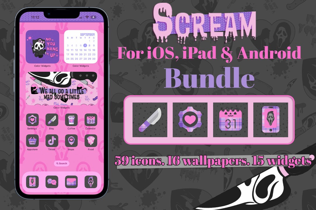 Scream App Icons Bundle for Ios, iPad and Android Devices - Etsy
