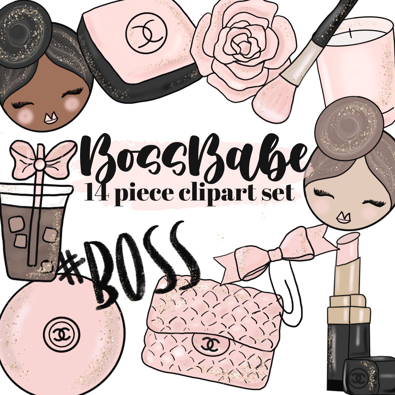 Boss Babe 14-teiliges digitales Clipart-Set | Etsy