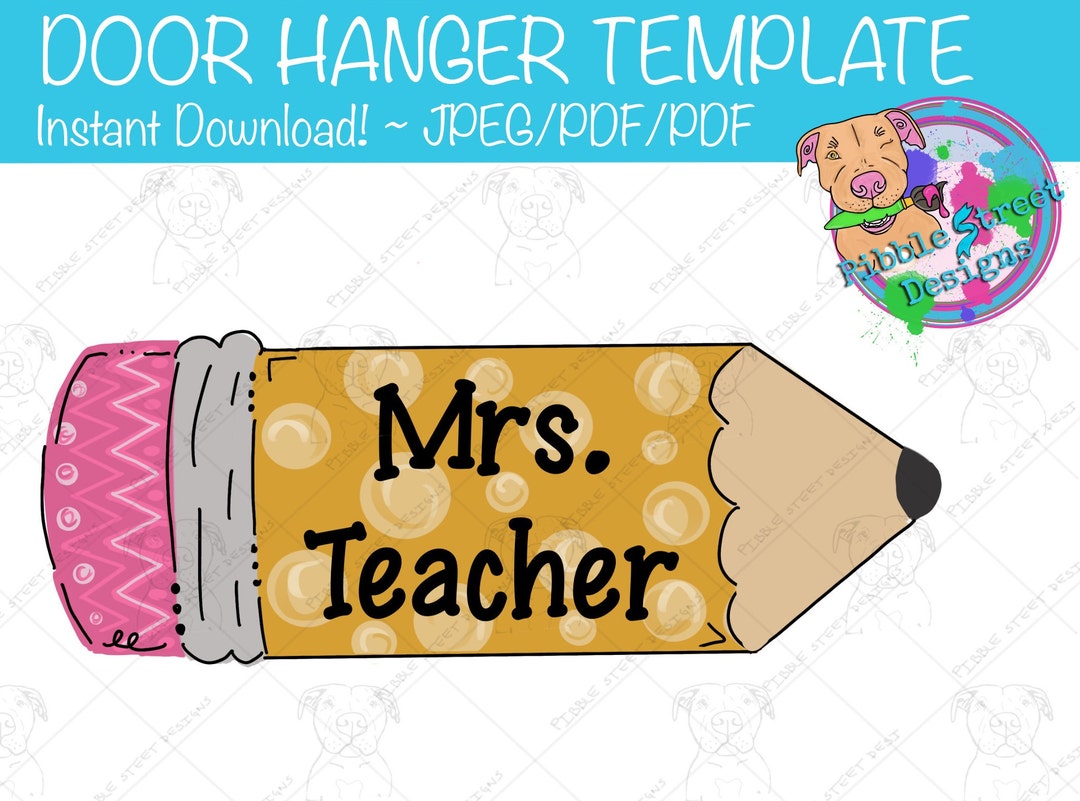 Teacher Appreciation - Pencil Door Sign SVG/PDF/JPG - Etsy
