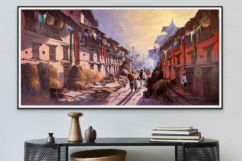 Exclusive Kathmandu Nepal Painting, Original Acrylic Artwork, Cultural ...