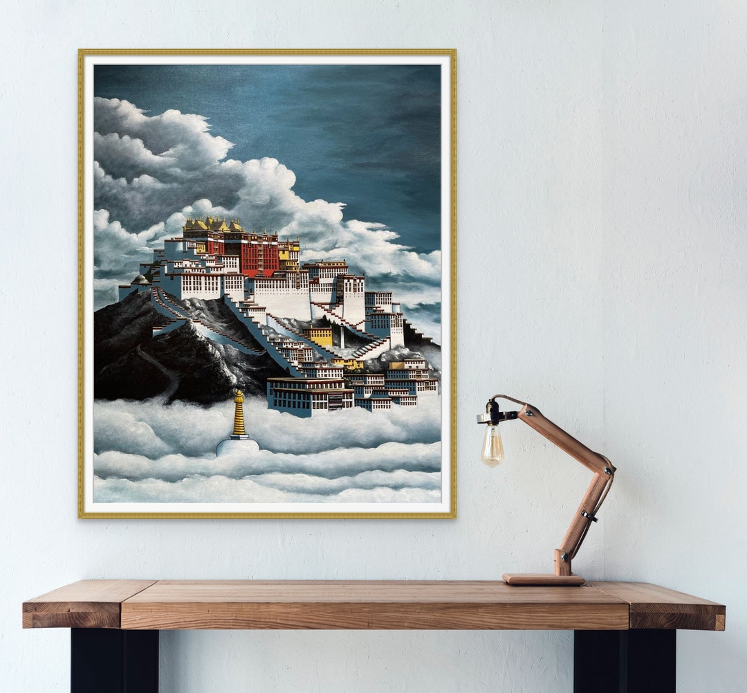 Majesty of the Potala Palace Painting, Lhasa Tibet Landscape Wall Art ...