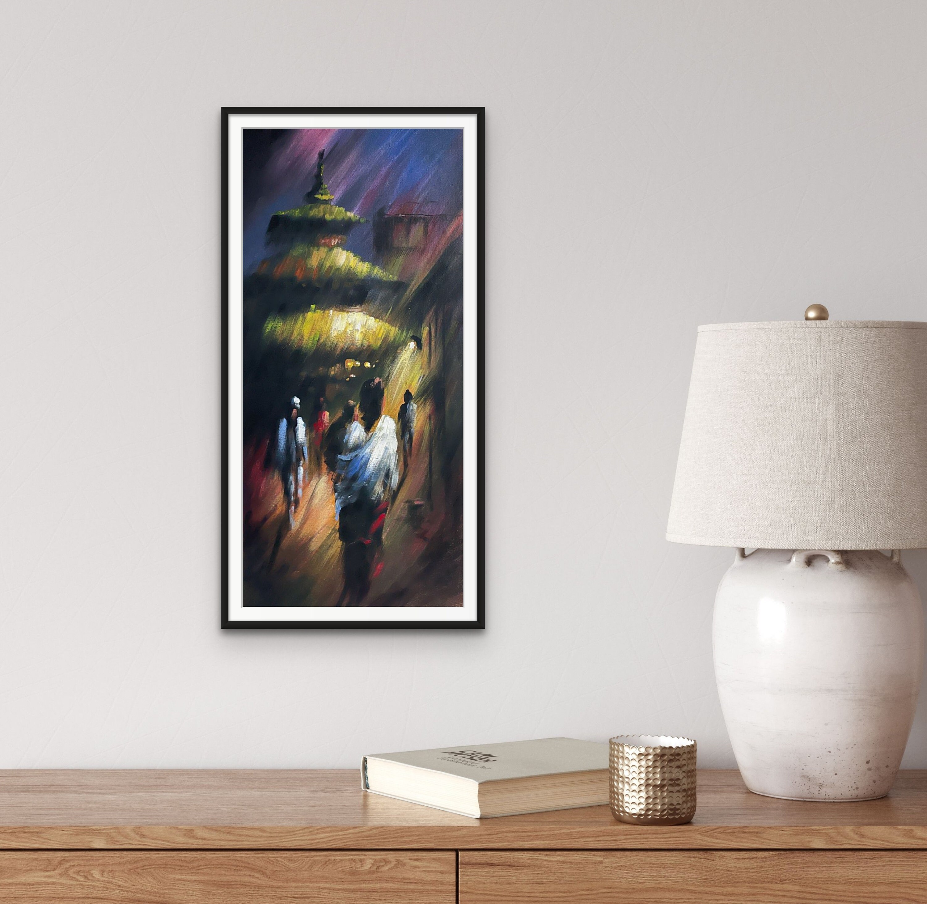 Kathmandu Nightlife Original Painting Nepal Temple - Etsy