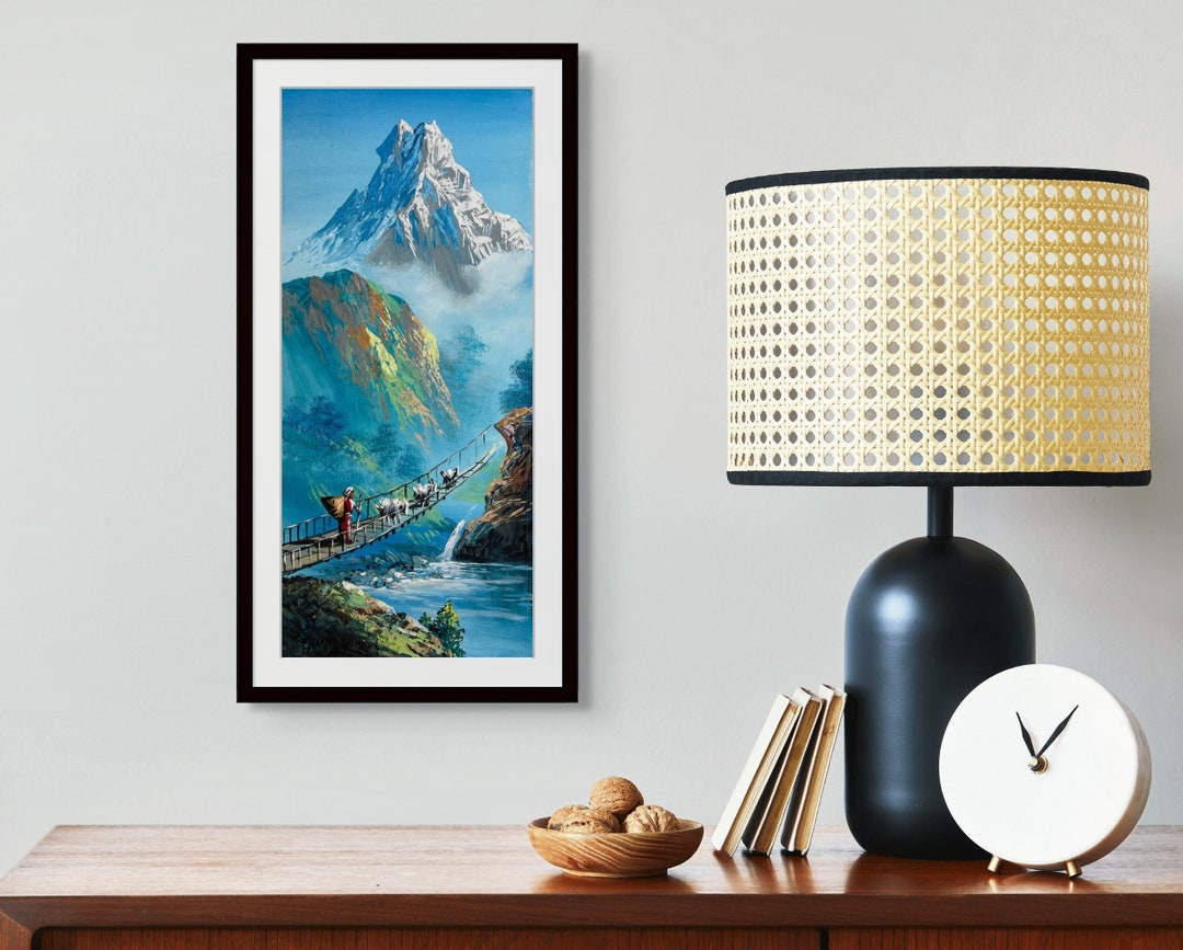 Mt Fishtail Ropebridge 10x22 Original Painting, Hand-painted Art ...