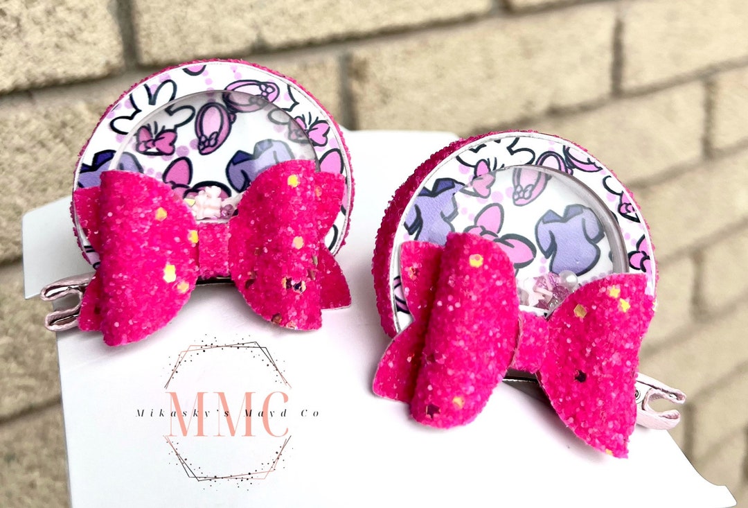 Girl Mouse Ears, Minnie Hair Bow, Minnie Ears Clips, Shaker Hair Clip ...