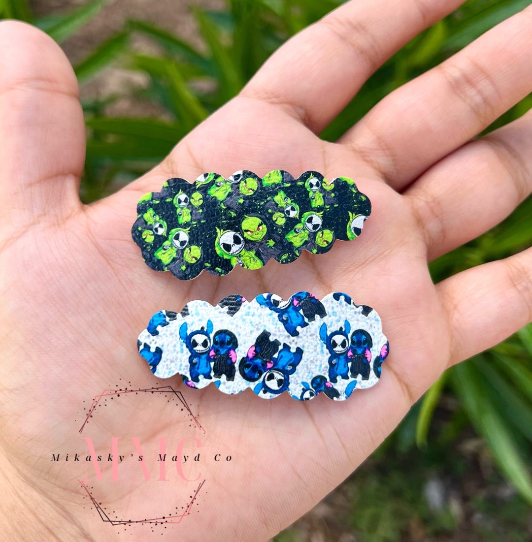 Stitch Hair Clips, Stitch Hair Accessories, Blue Alien, Inspired Hair ...