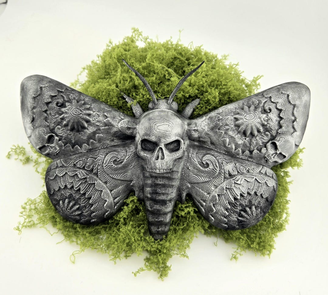 Gothic Death Moth Wall Art 3D Printed & Hand-painted Creepy Dark Home ...