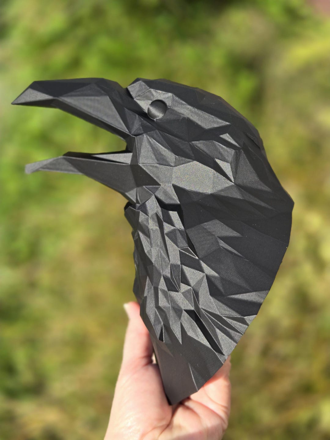 Low Poly Raven Wall Plaque | 3D Printed Gothic Decor | Nevermore ...
