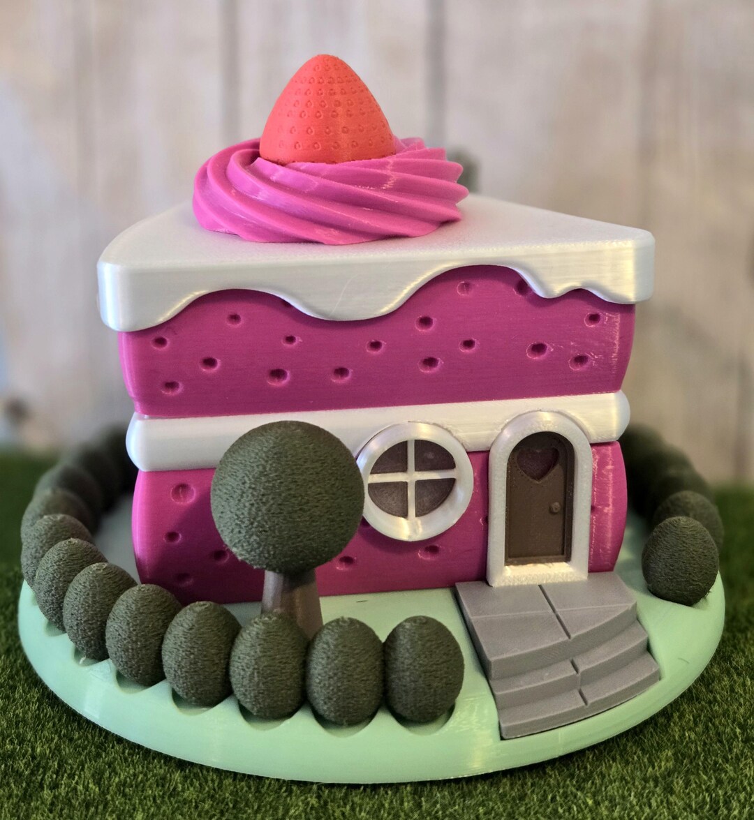 Whimsical 3D Printed Cake Fairy House – Cottagecore Bookshelf Décor ...