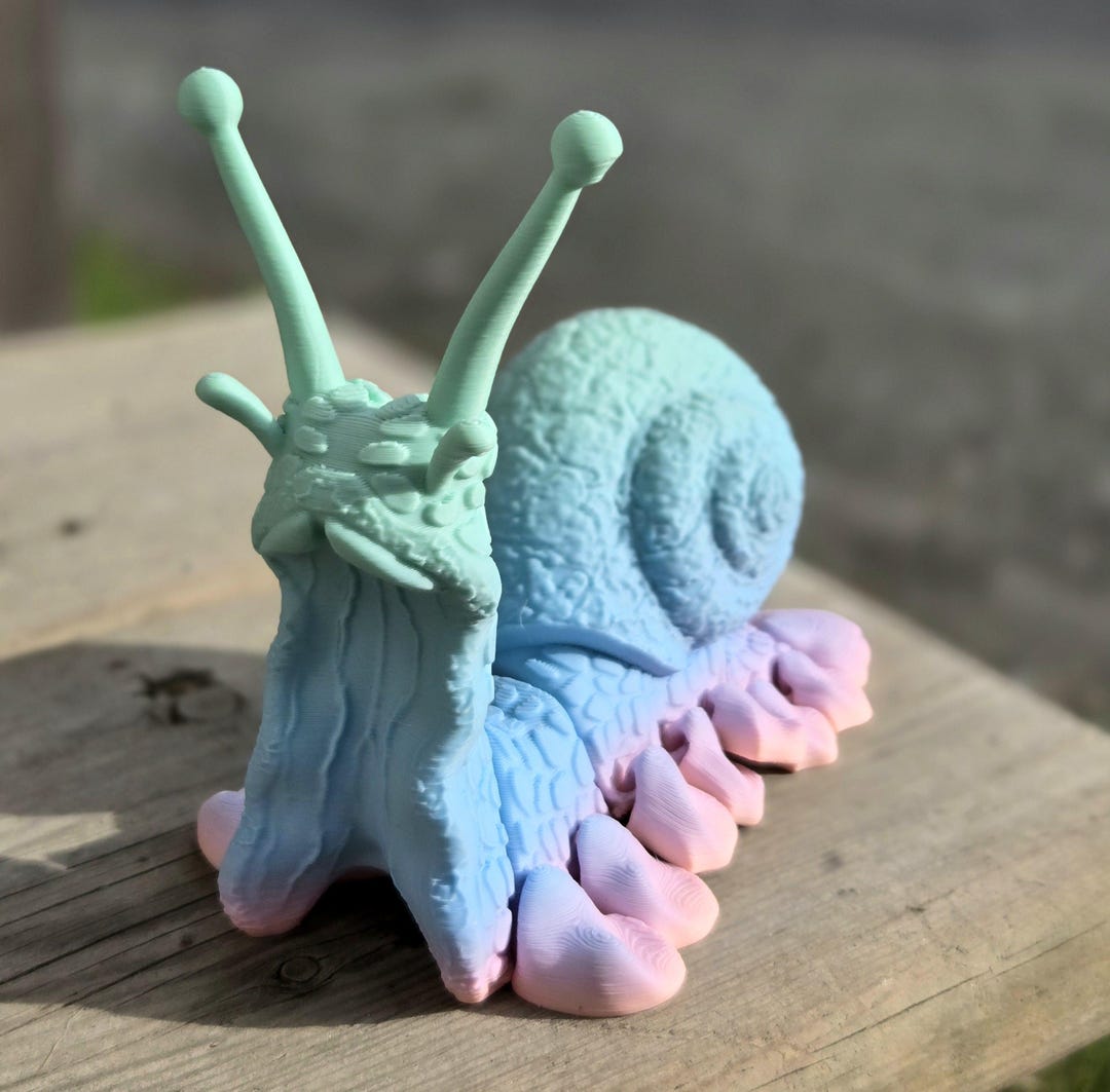 Whimsical 3D Printed African Snail Articulated Shelf Buddy Your Sassy ...
