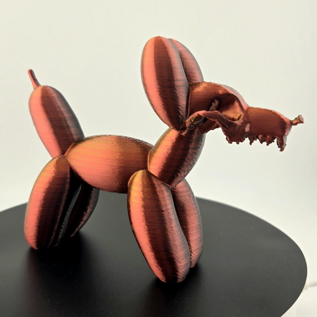 Creepy Balloon Dog – 3D Printed Horror Art in Shifting Colors - Gothic ...