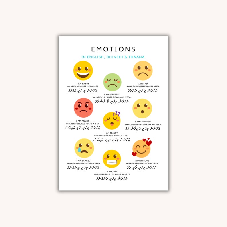 English to Dhivehi and Thaana (maldivian) Educational Posters ...