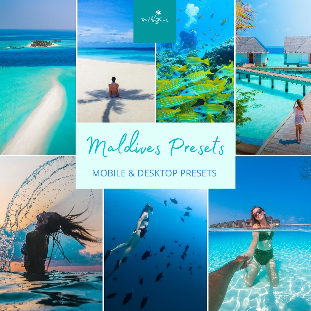 15 Tropical Maldives Presets for Lightroom Mobile & Desktop: 5 Basic, 5 Island, 5 Ocean Presets ...