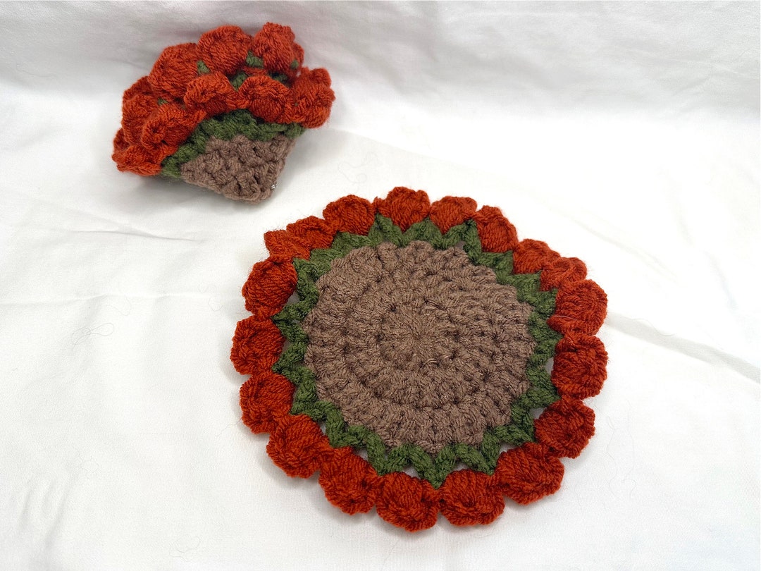 Flower Coaster Crochet | Crochet Coaster | Rose Coaster | Handmade ...