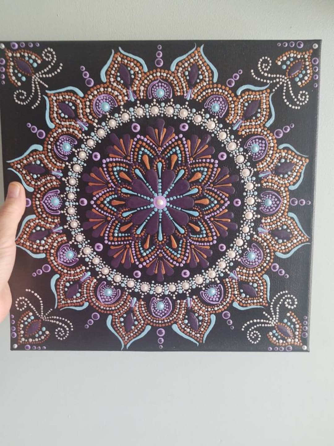 Dot Mandala on Canvas, Dot Painting, Mandala Canvas, Dot Art Painting ...