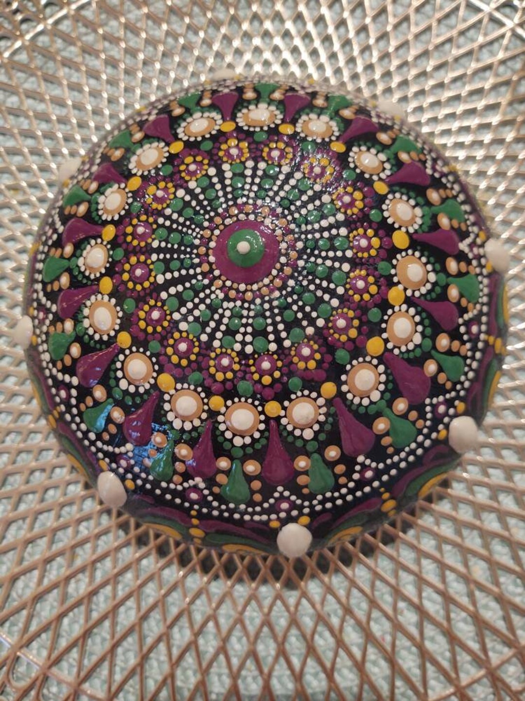 Large Mandala Stone, Hand Painted Art Stone, Home Decor, Unique Gift ...