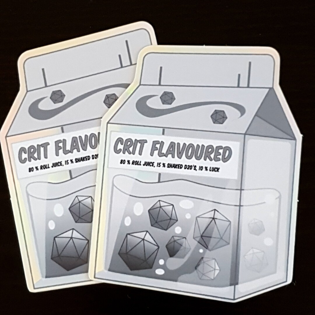 Crit Flavoured Dnd Drink Holographic Sticker - Etsy