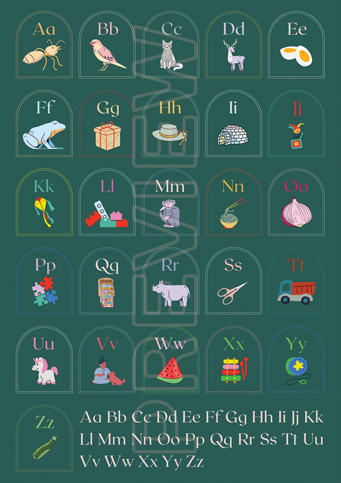 A3 Alphabet Poster Physical Print | Etsy