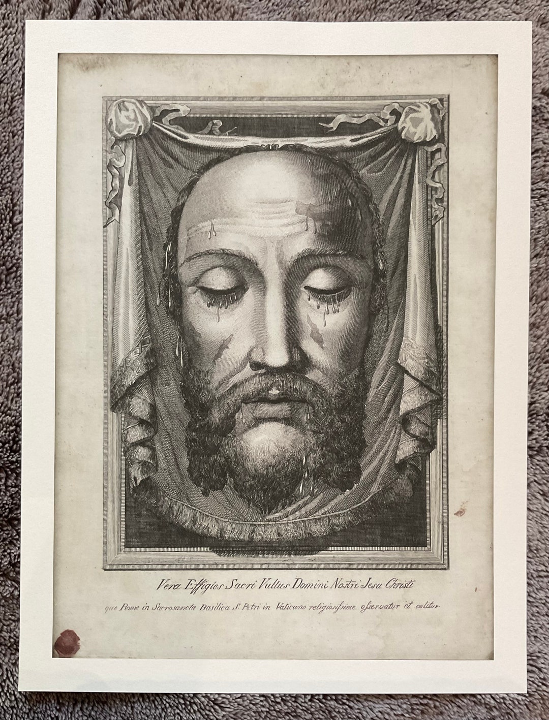 Museum Quality Print Touched to Our Original 1866 Holy Face Relic. the ...