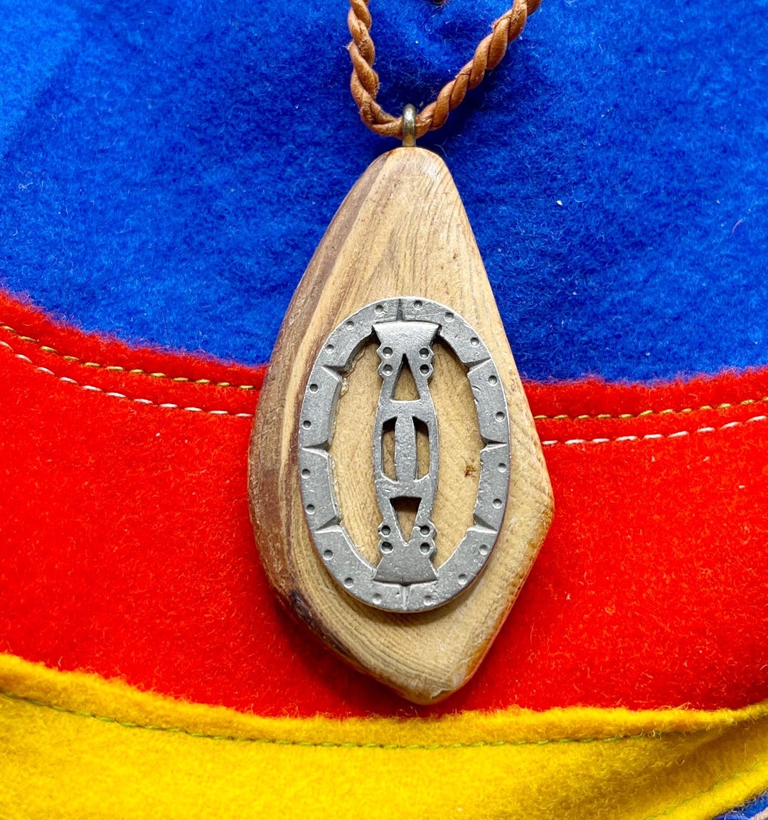 A Handmade Sami Duodji Pendant in Wood and Pewter From 1970s. - Etsy