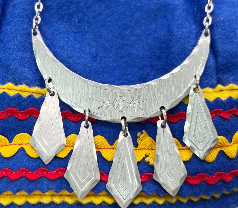 A Set With a Sami Traditional Craft Pewter Necklace and a Bracelet ...