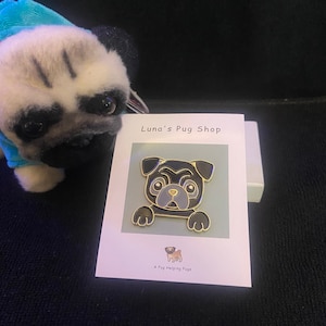 Enamel Pin - Pug Pin (black) - Etsy