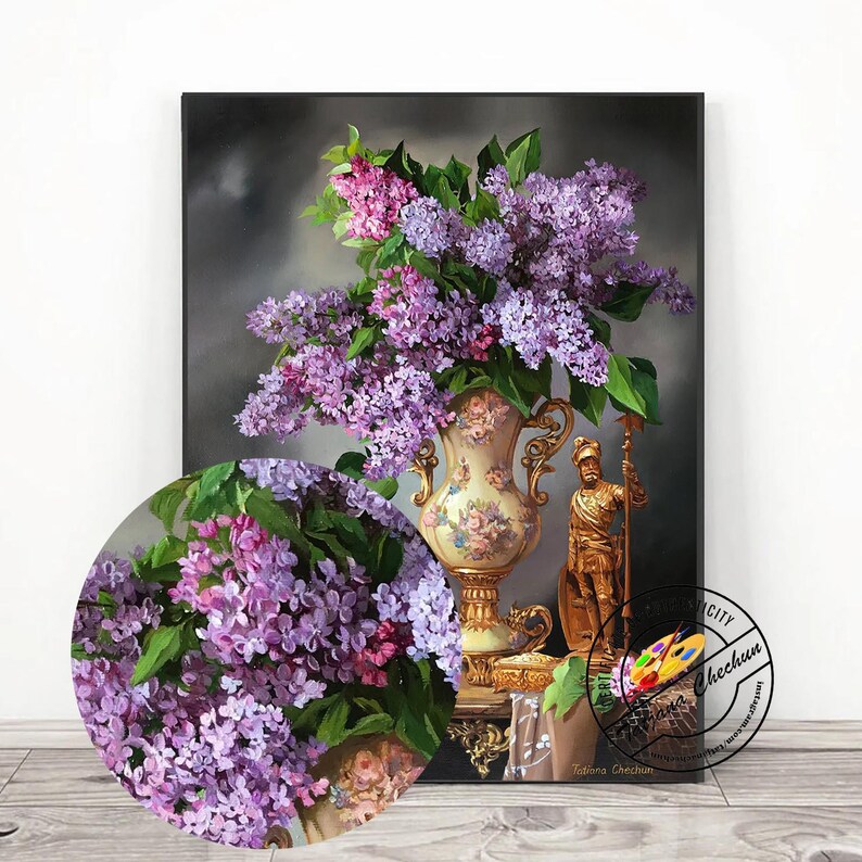 Realistic Still Life With Lilacs - Digital Art Print, Download - Etsy