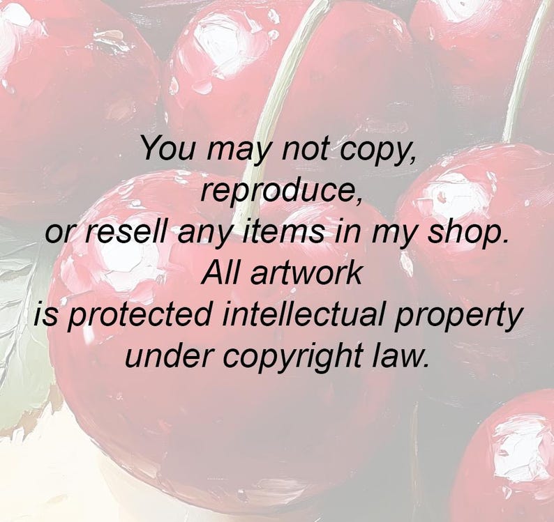 Original Painting With Cherry Fruits, Art Print With Fruits, Giclee ...