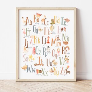 Boho Alphabet Printable Poster, ABC Wall Art, Homeschool Decor, Toddler ...