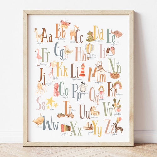 Boho Alphabet Printable Poster ABC Wall Art Homeschool - Etsy Canada