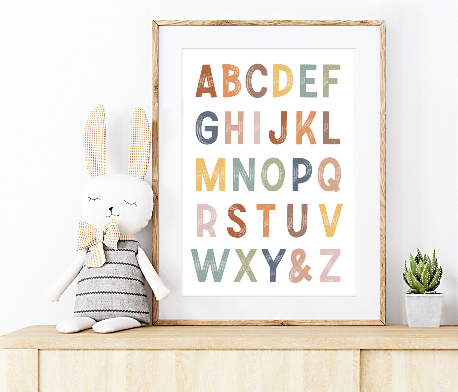 Neutral Boho Alphabet Poster ABC Poster Homeschool Room - Etsy