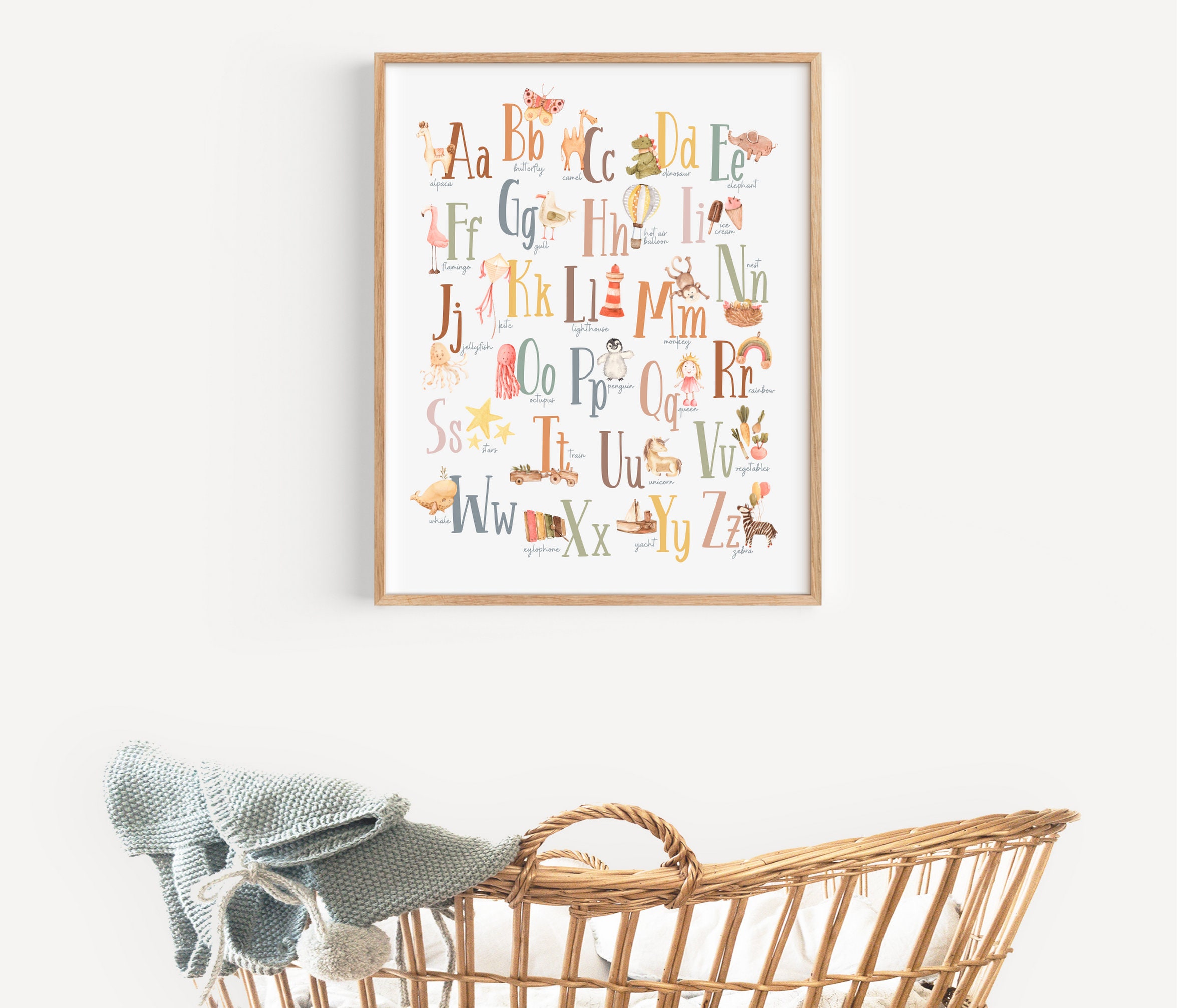 Boho Alphabet Printable Poster, ABC Wall Art, Homeschool Decor, Toddler ...