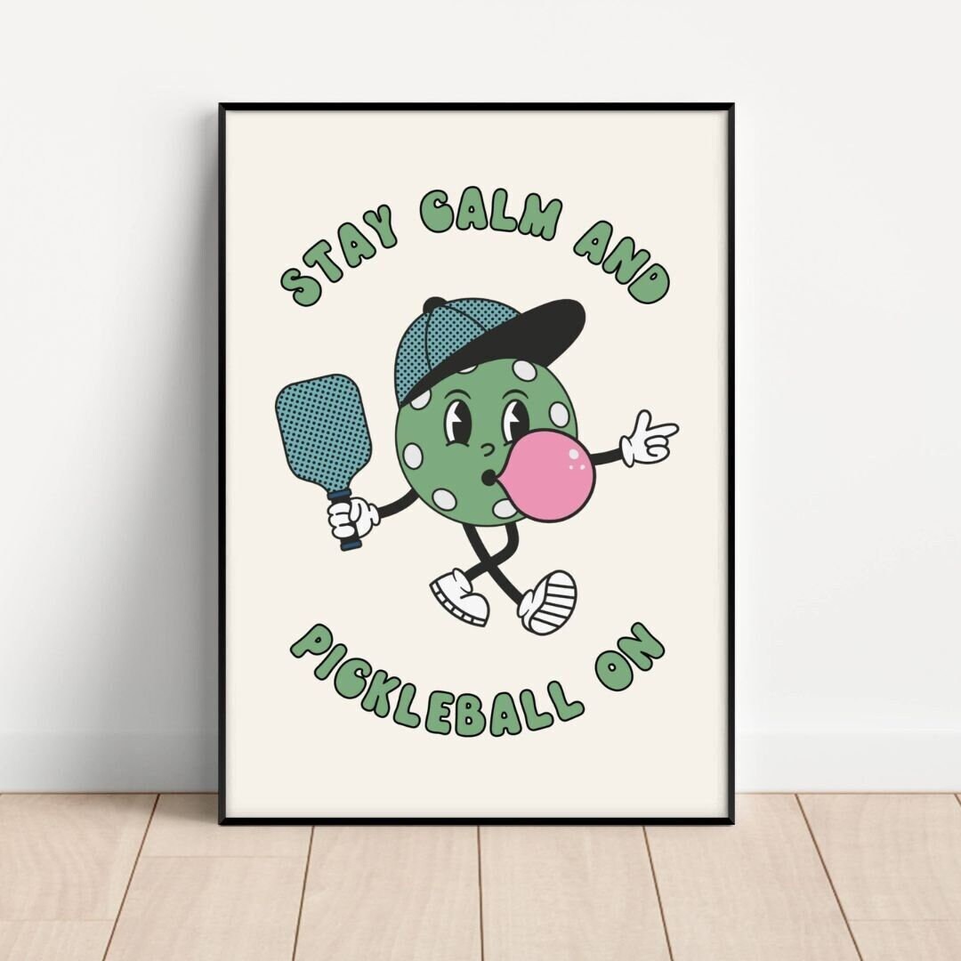 Pickleball Poster, Pickleball Decor, Stay Calm Pickleball on Poster ...