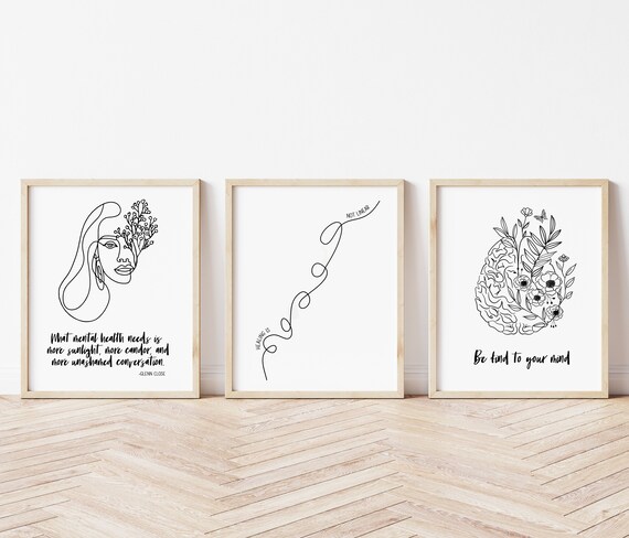 Mental Health Poster Set Mental Health Print Psychologist - Etsy