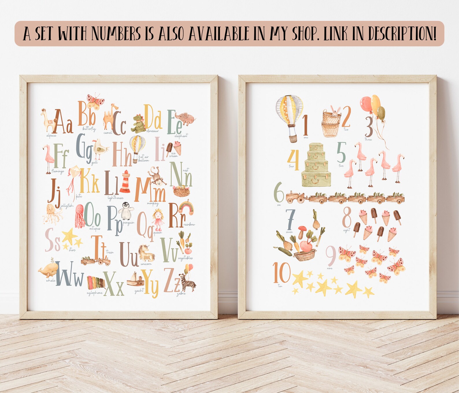 Boho Alphabet Printable Poster ABC Wall Art Homeschool - Etsy Canada