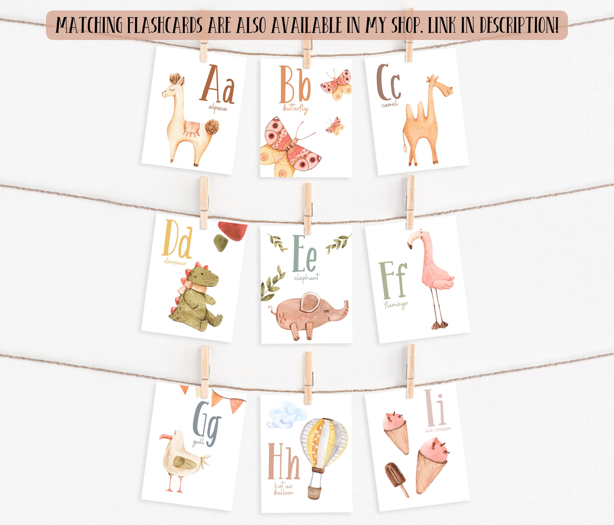 Boho Alphabet Printable Poster ABC Wall Art Homeschool - Etsy Canada